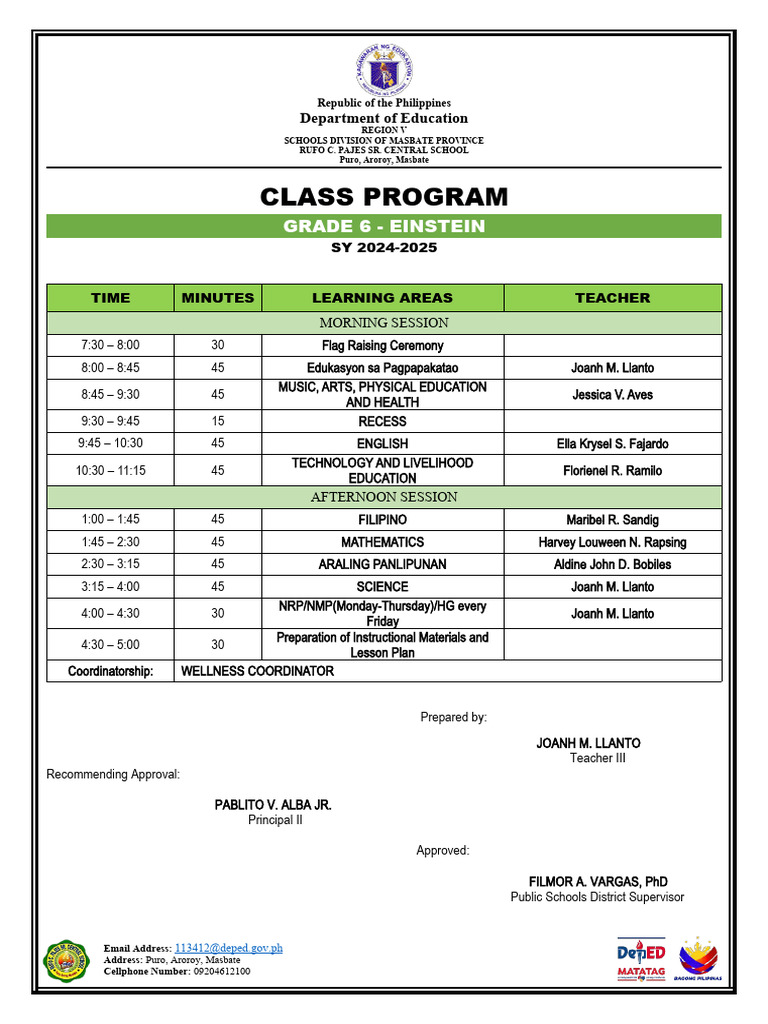 2024 2025 Class Program | PDF