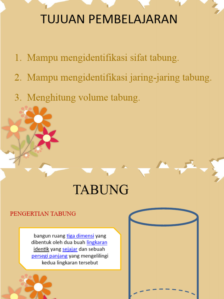 Bangun Ruang Tabung Slide Show | PDF