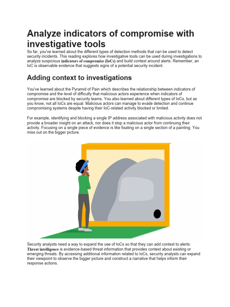 Analyze Indicators of Compromise With Investigative Tools | PDF ...