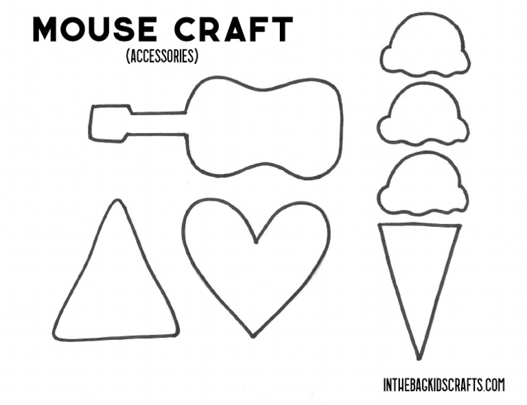 Mouse Craft Printable Template Accessories | PDF
