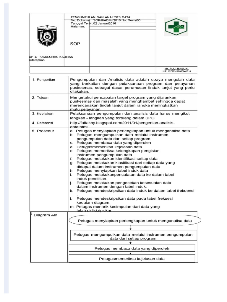 SOP Pengumpulan & Analisis Data Puskesmas | PDF | Sains & Matematika | Komputer
