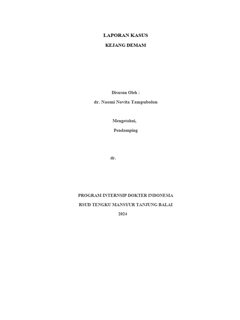 Lapkas Kejang Demam (RSUD) Salinan | PDF