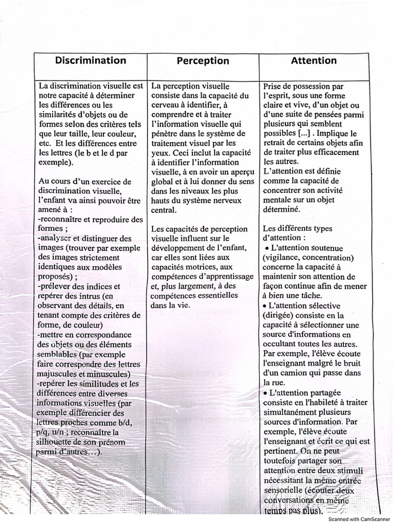Discrimination, Perception, Attention | PDF