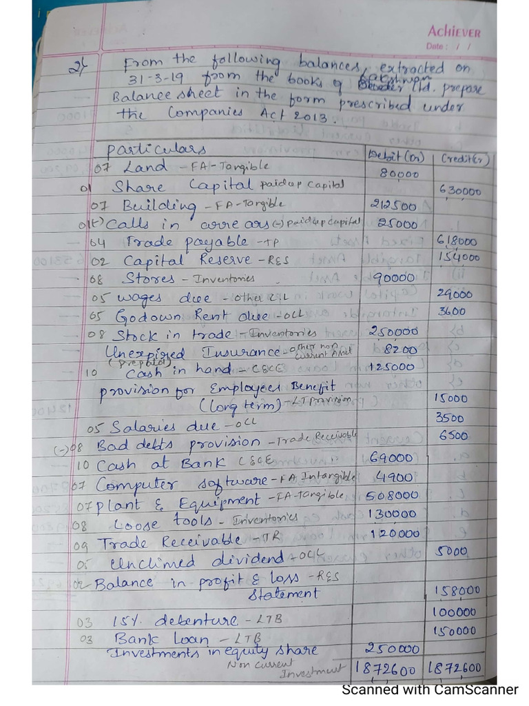 Balance Sheet Problems | PDF