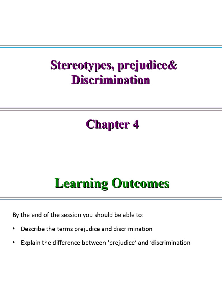 Prejudice Stereotypes & Discrimination | PDF | Prejudices | Stereotypes
