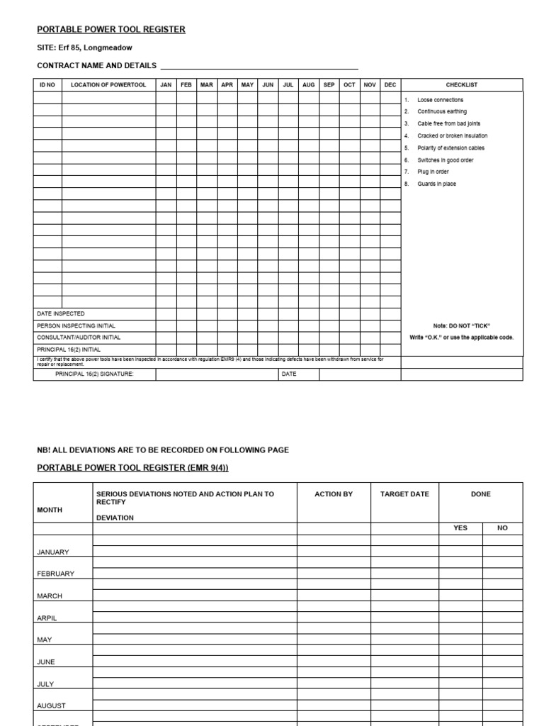Portable Power Tool Register | PDF | Manufactured Goods