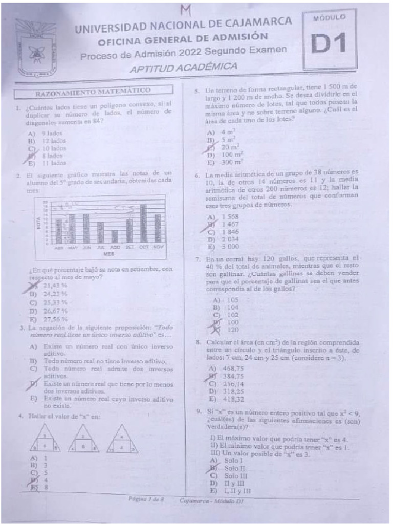 UNC 2022 - 2do Examen D | PDF