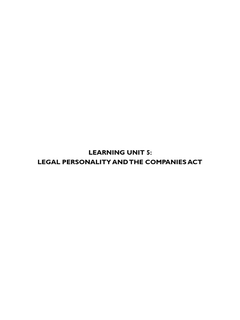 LAES LU5 | PDF | Piercing The Corporate Veil | Common Law