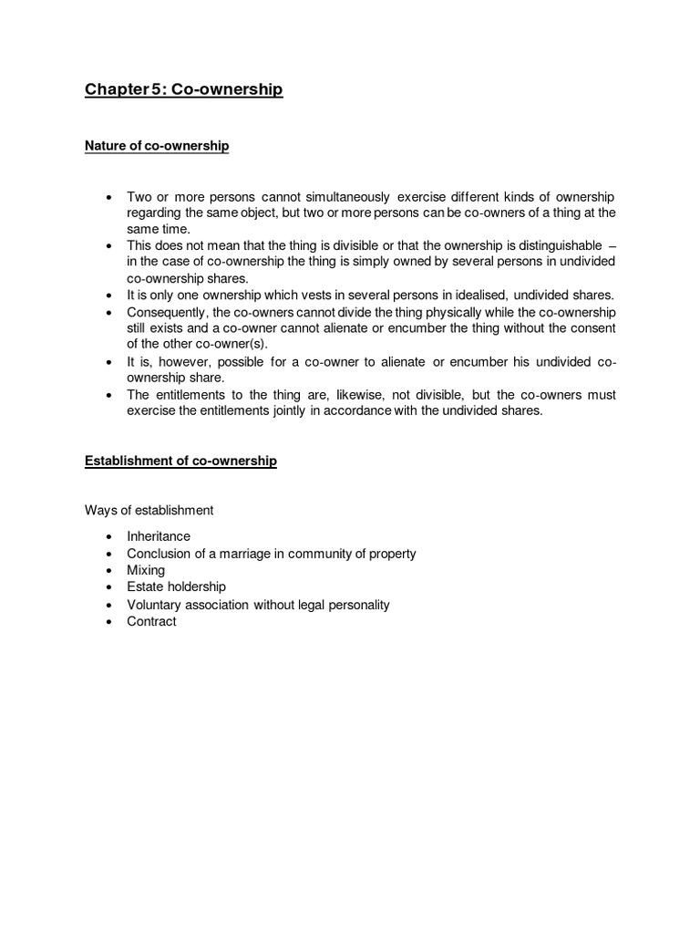 Chapter 5 | PDF | Concurrent Estate | Ownership