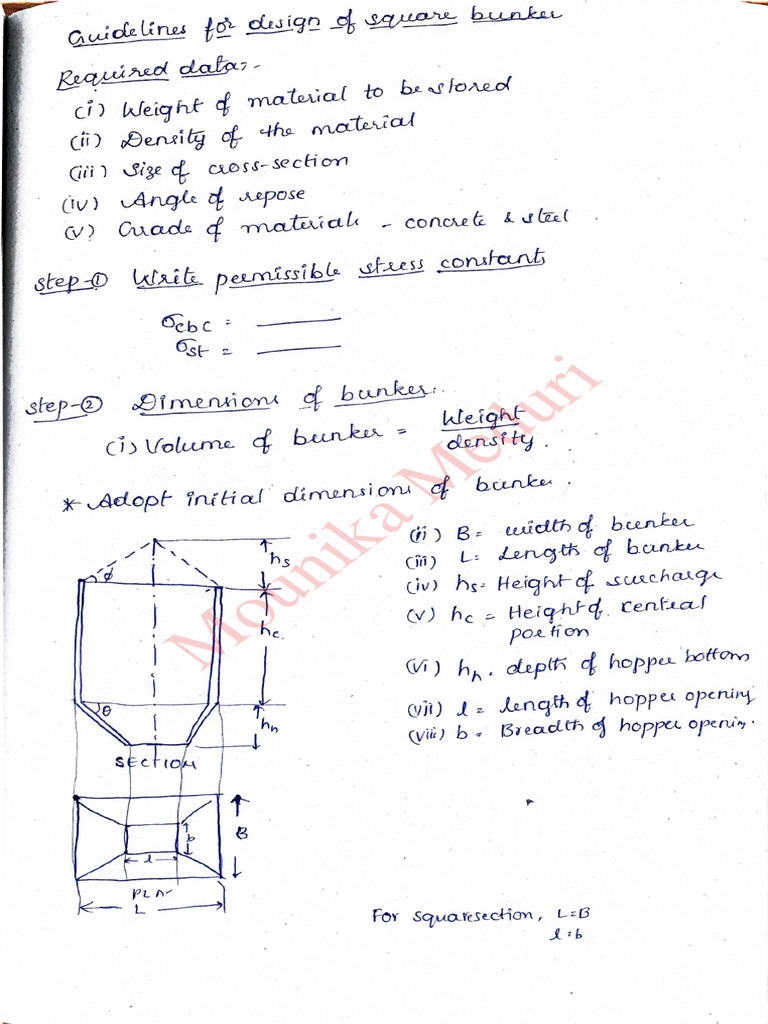 Design Guidelines For Square and Rectangular Bunkers | PDF