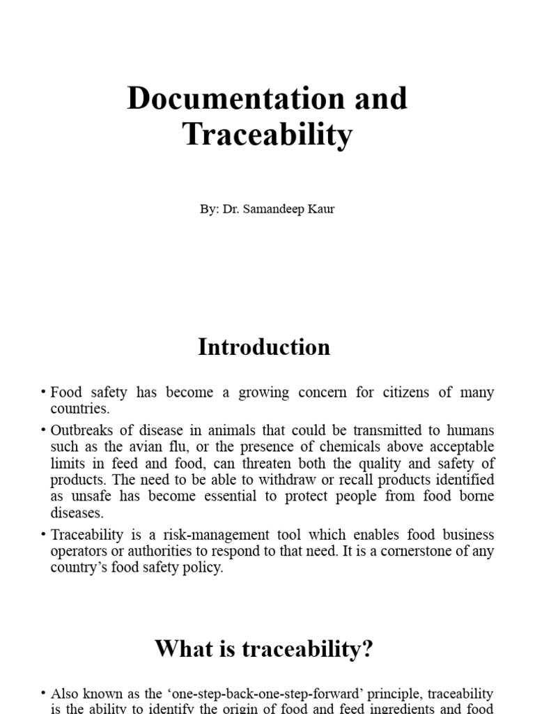 Documentation and Traceability | PDF | Food Safety