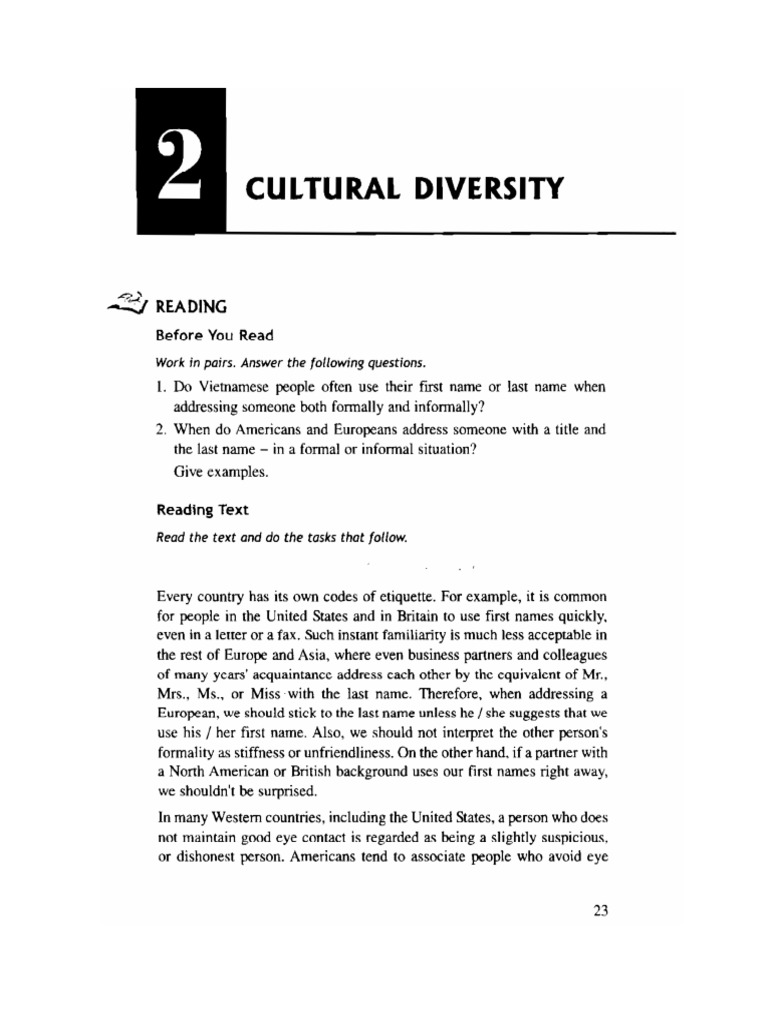 Unit 2 - Cultural Diversity | PDF