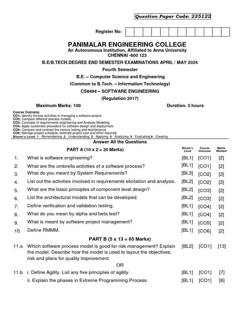 CS8494 Software Engineering | PDF | Software | Software Engineering