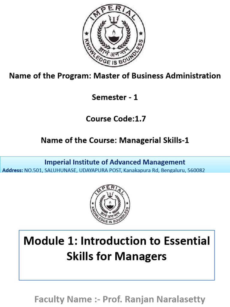 Essential Managerial Skills Overview | PDF | Creativity | Leadership