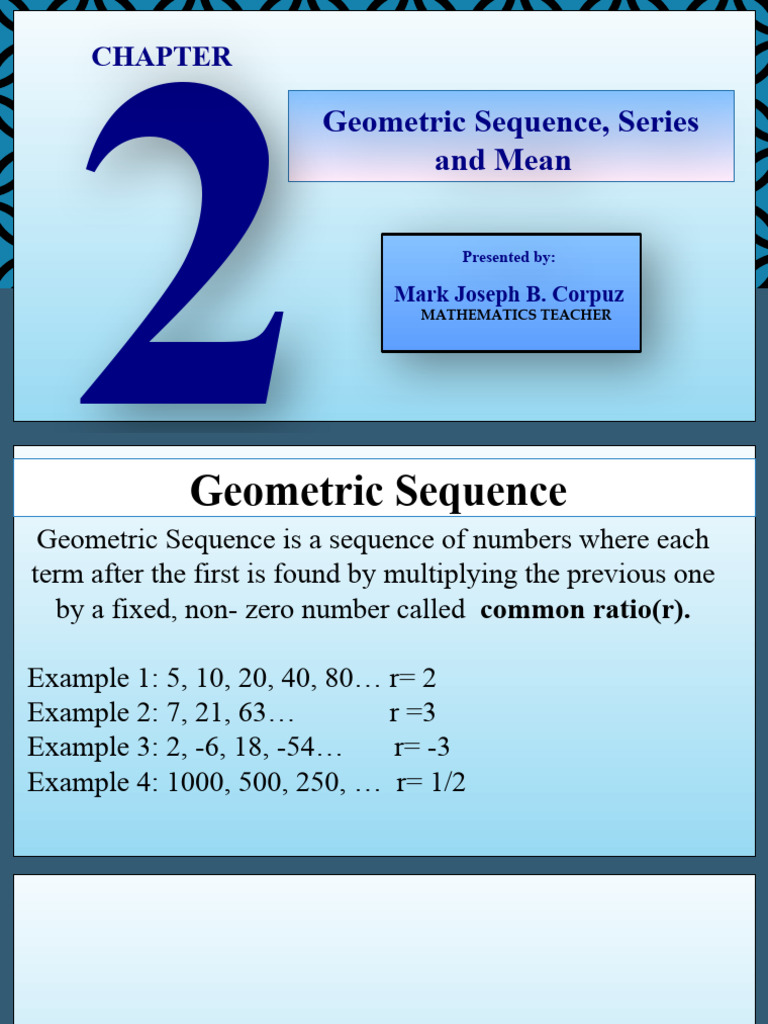 1.2 Geometric Sequence Series and Mean | PDF | Mathematical Concepts ...