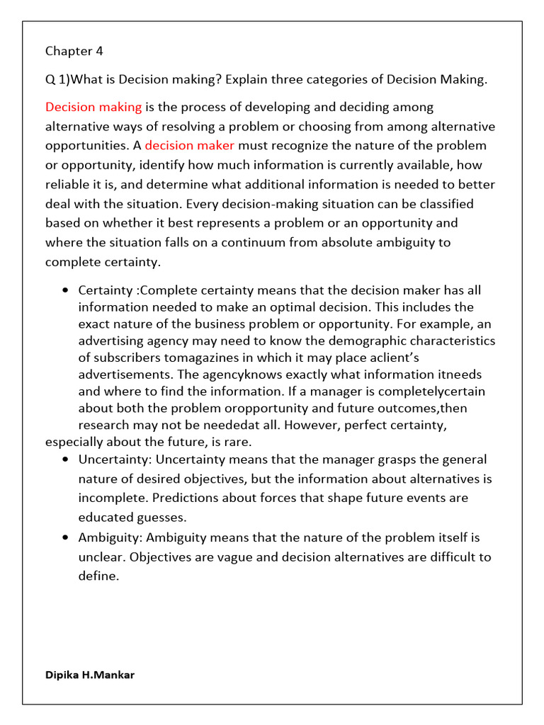 Chapter 4-RIC | PDF | Survey Methodology | Decision Making