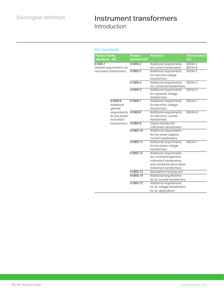 Instrument Transformer Schneider Guide | PDF | Transformer | Electrical Components