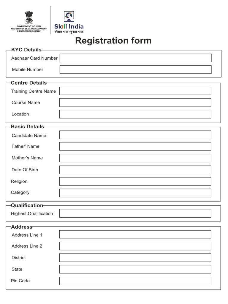 Training Centre Registration Form | PDF