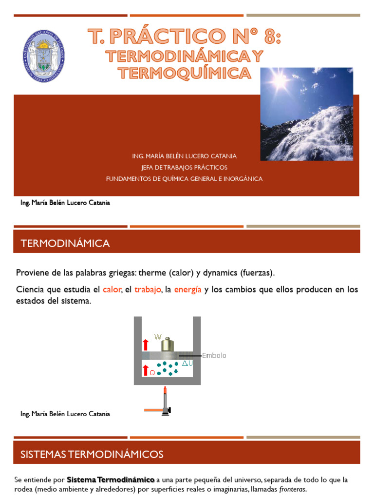 Trabajo Práctico N°8 | PDF | Termodinámica | Entalpía