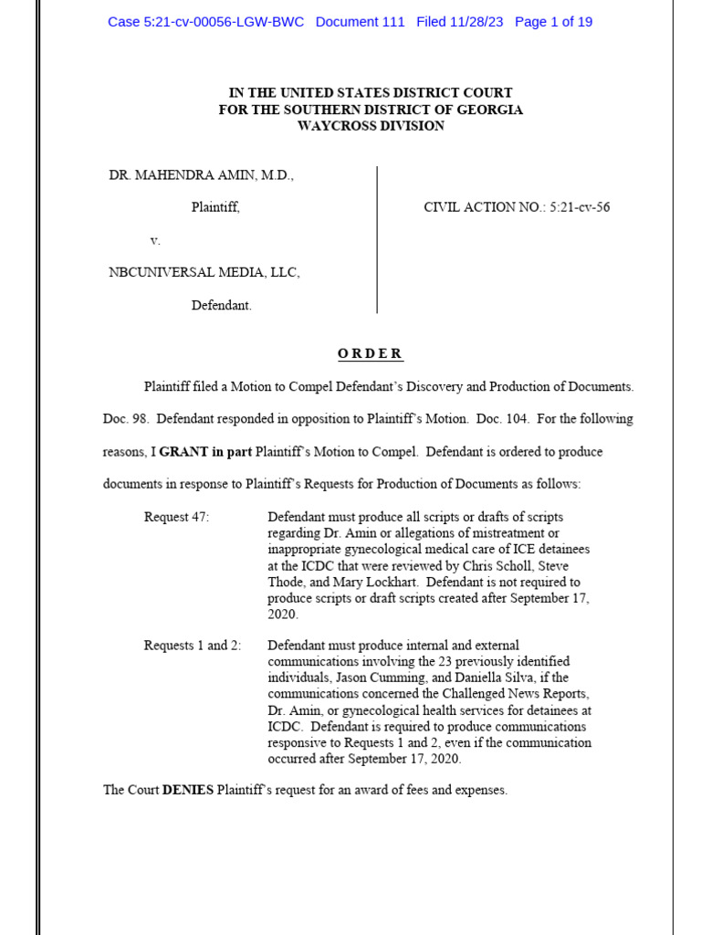 Gov Uscourts Gasd 85242 111 0 | PDF | Discovery (Law) | Federal Rules ...