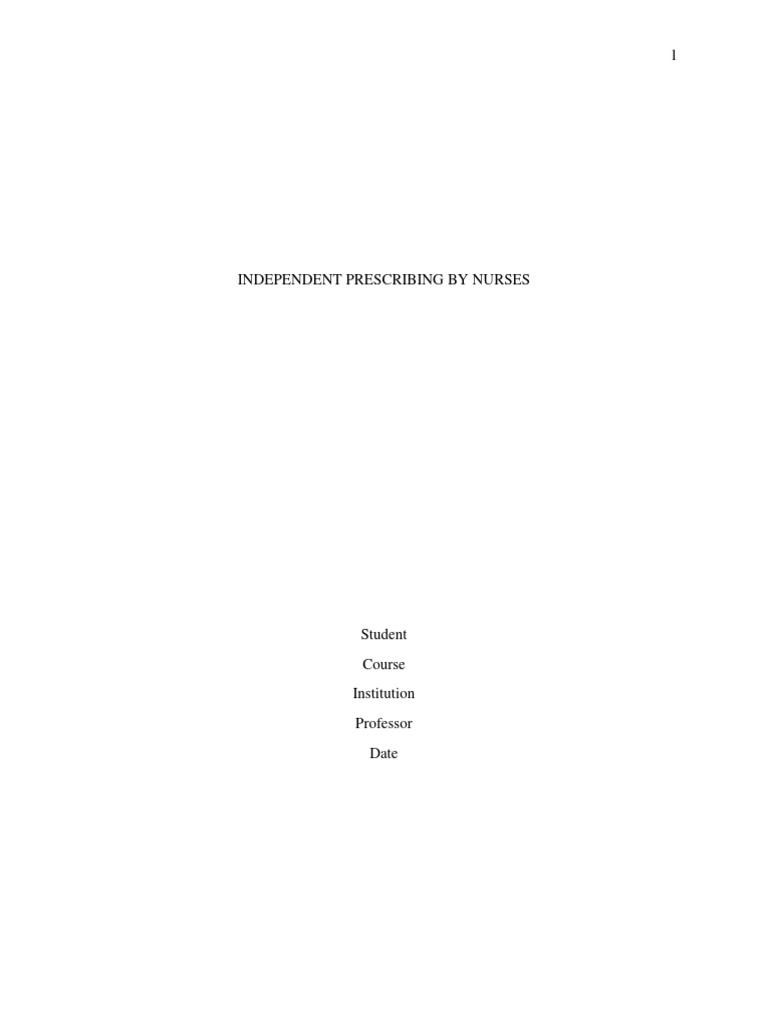 Independent Prescribing by Nurses | PDF | Nursing | Health Care