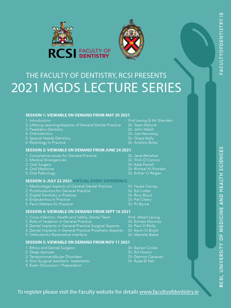 MGDS Lecture Series Flyer | PDF | Dentistry | Tooth