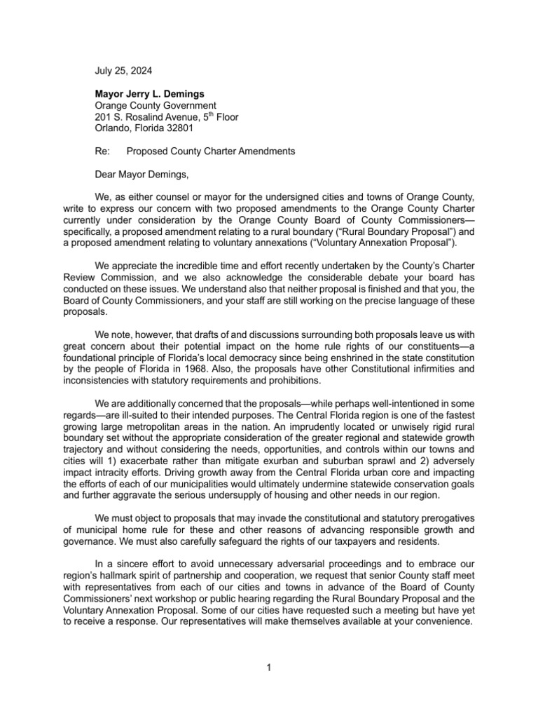 Orange County Mayors' Letter | PDF | Government