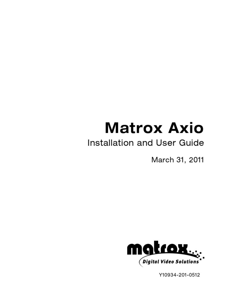Matrox Axio Installation and User Guide | PDF | Indemnity | Legal Liability