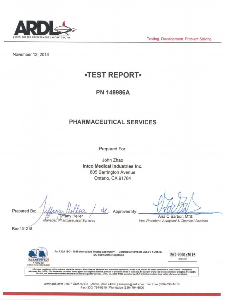 ASTM D6978 Chemo Test Report | PDF