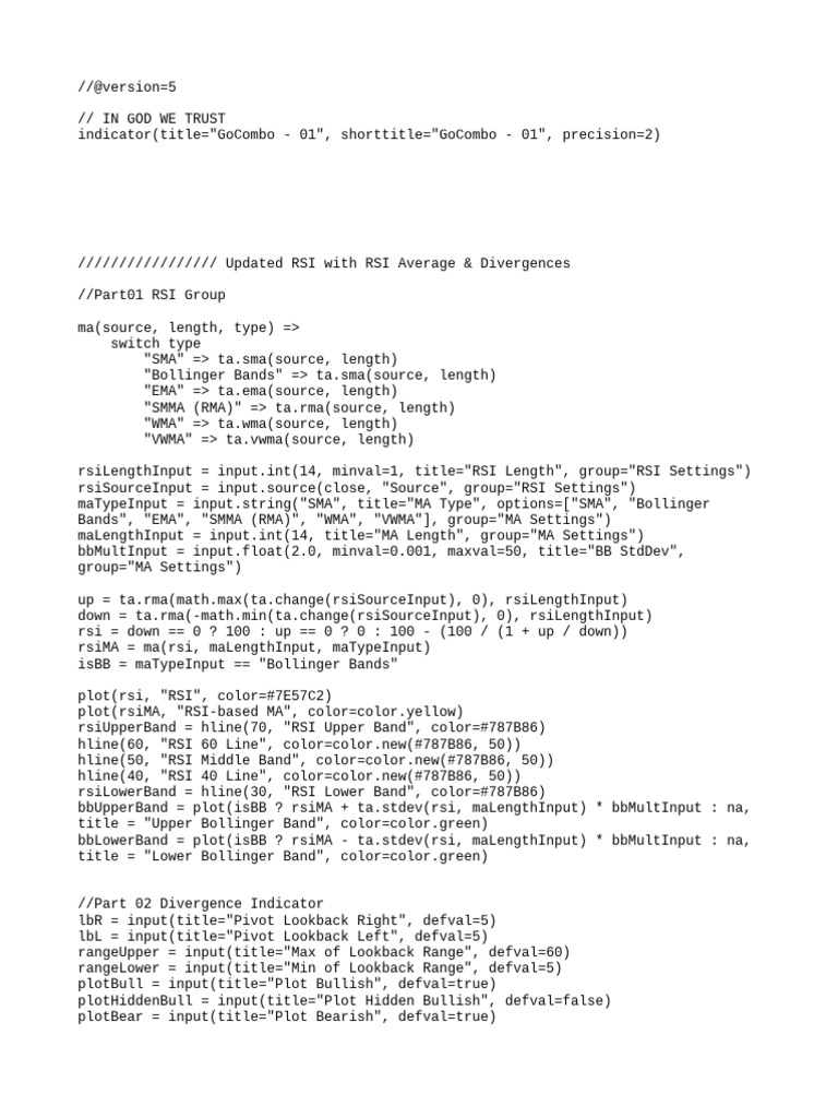 RSI With Divergences Stoch MFI RVI Technical Ratings With | PDF | Market (Economics) | Valuation ...