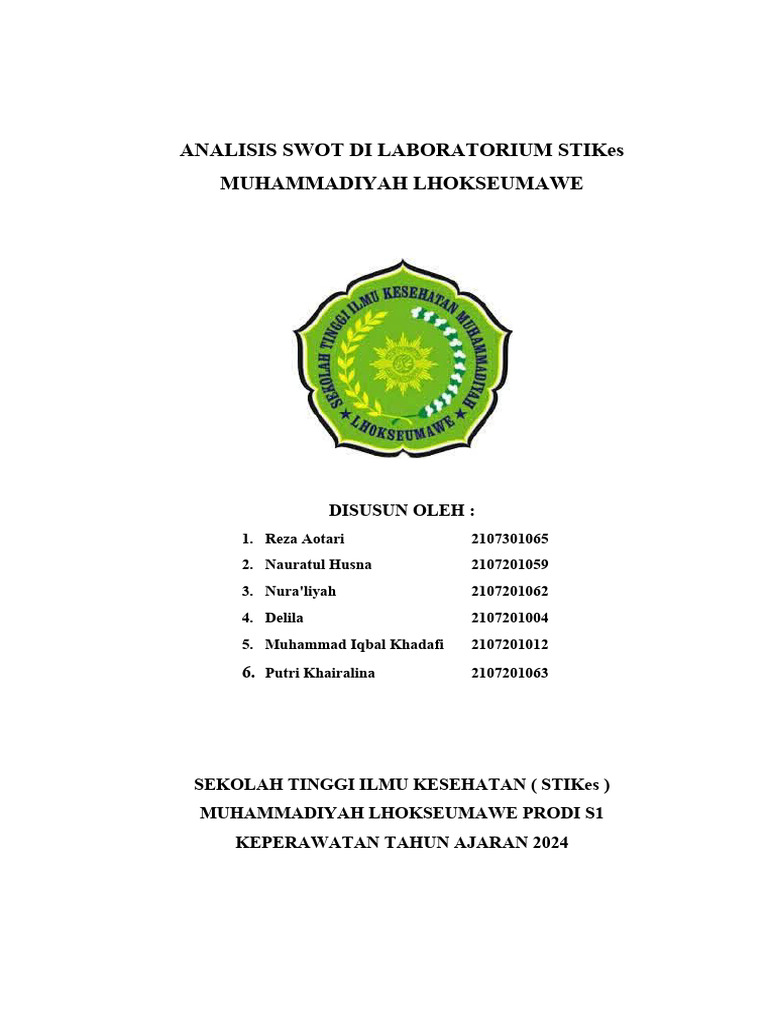 Analisis SWOT Laboratorium STIKes | PDF