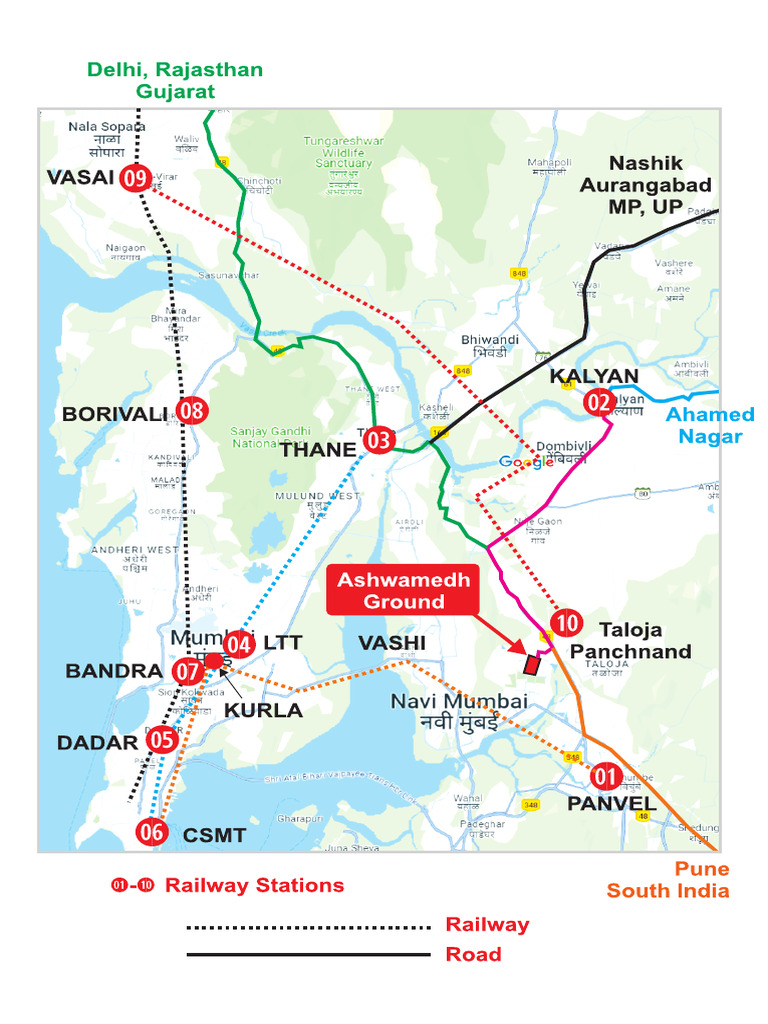 Route and Directions For Ashwamedh MahaYagya Ground From Railway ND Bus ...