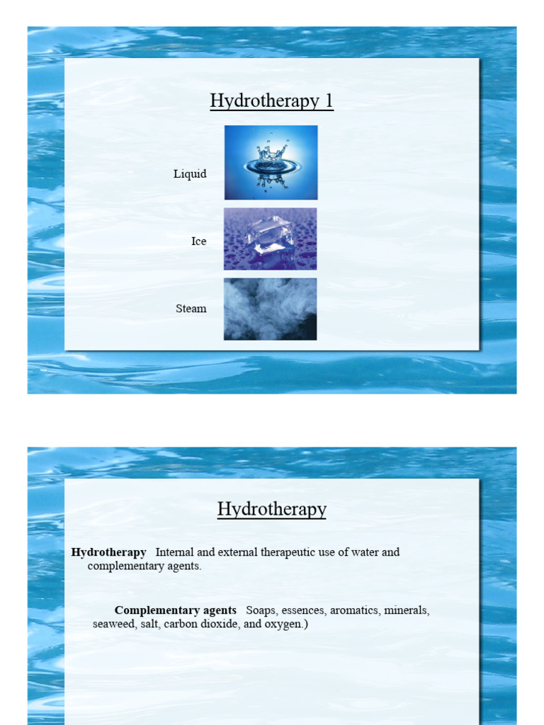 22b Hydrotherapy 1 Presentation Rev | PDF | Blood Vessel | Edema