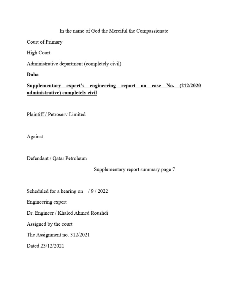 Expert's Report (English) | PDF | Expert | Damages