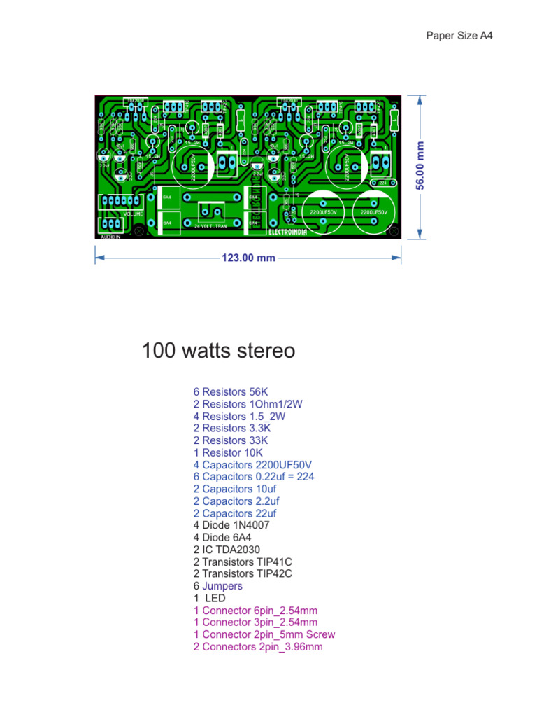 100 Watts Stereo Amplifier Board DIY TDA2030 IC With Transistors (Hindi ...