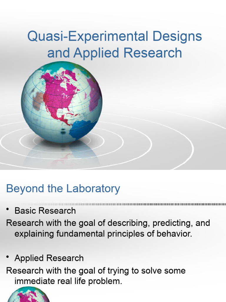 Quasi-Experimental Designs and Applied Research | PDF | Psychology ...