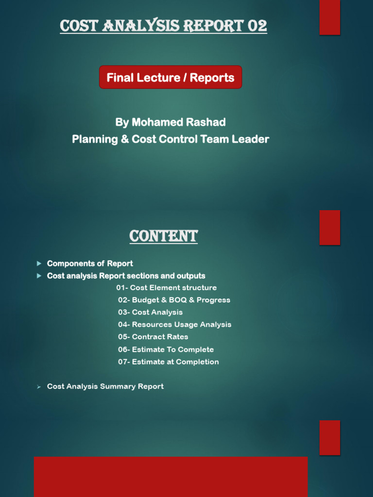 Construction Cost Analysis Overview | PDF | Cost Accounting | Cost