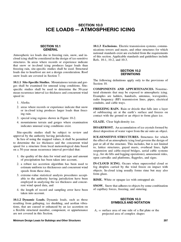 Ice Loads - Atmospheric Icing: SECTION 10.0 | PDF | Ice | Snow