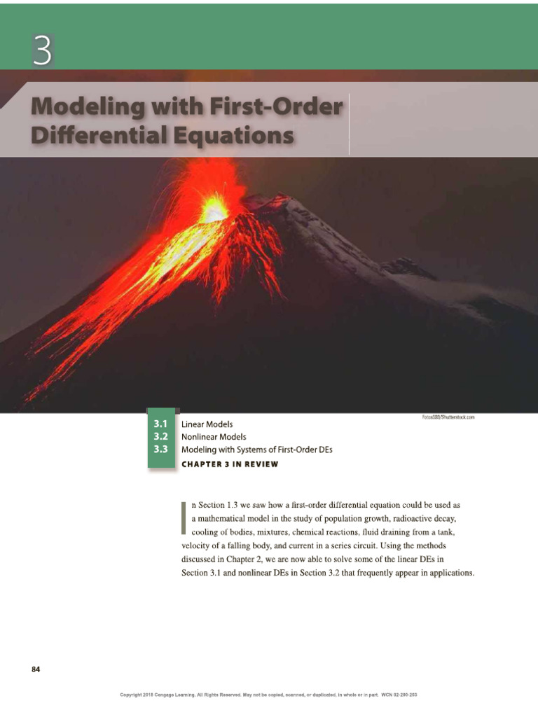 Modelling With First Order Ode Section 3 1 Pdf