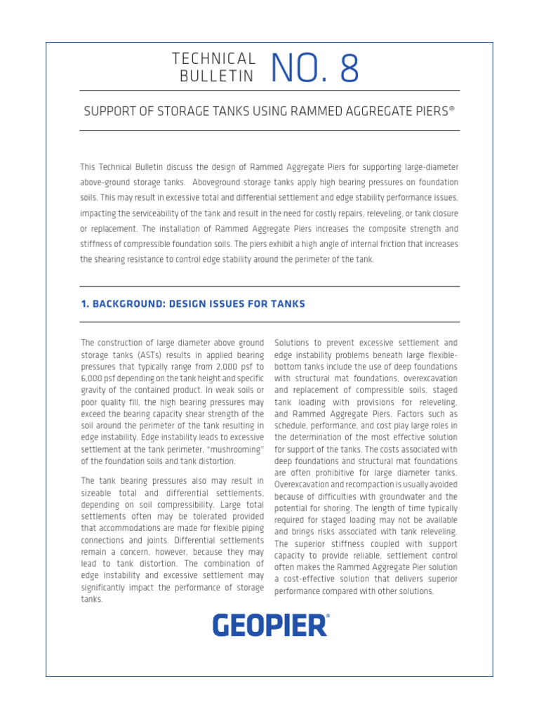 Support of Storage Tanks by Using Aggregate Piers | PDF | Stress ...