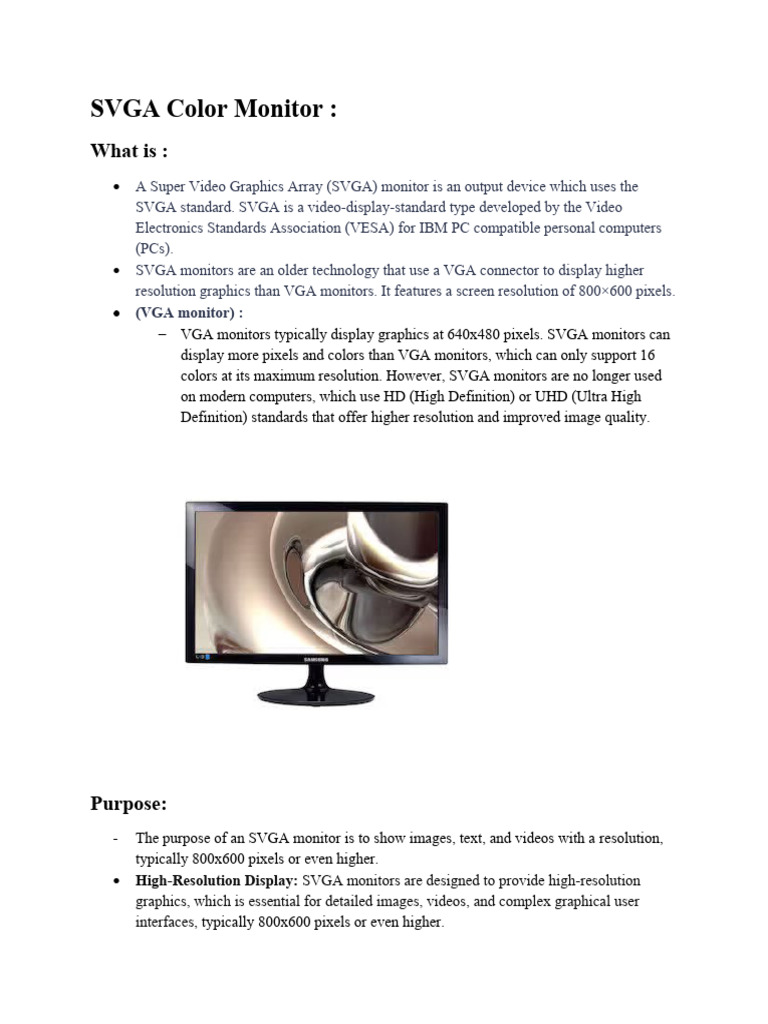 SVGAMonitor VT100Teminal | PDF | Display Resolution | Computer Monitor