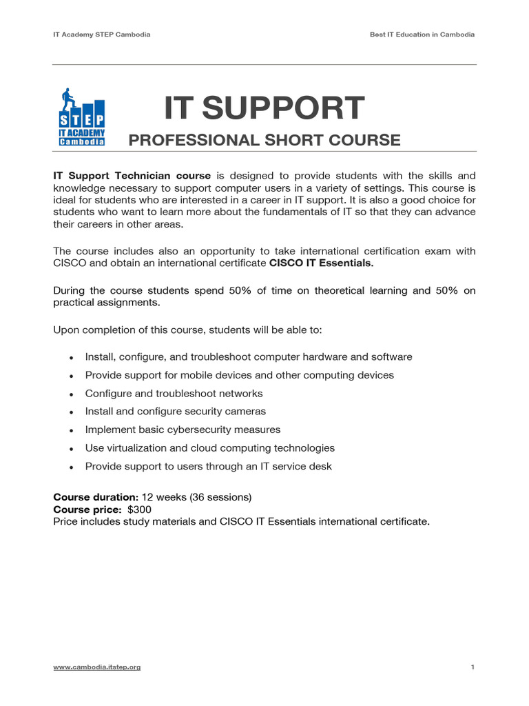 Curriculum - IT Support - 2024 | PDF | Computing | Computer Security
