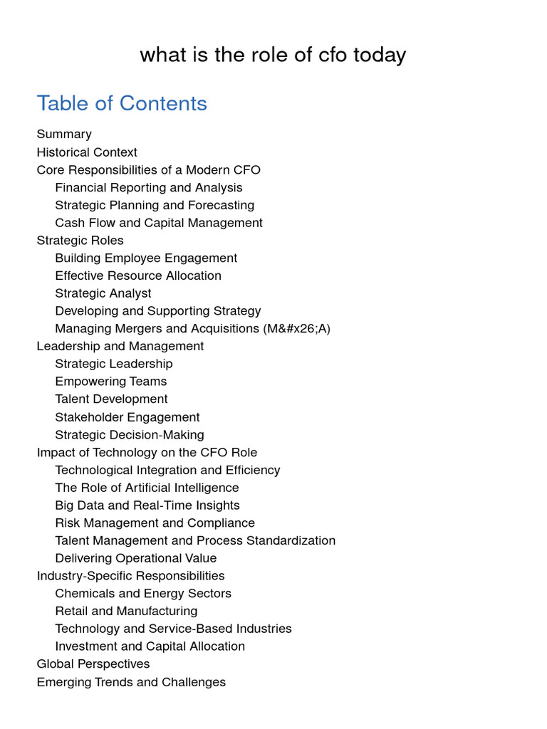Evolving Role of the Modern CFO | PDF | Chief Financial Officer ...
