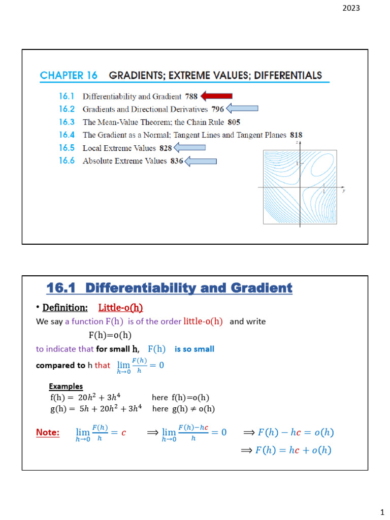Chapter 16-1 Differentiability and Gradients | PDF | Derivative | Function (Mathematics)