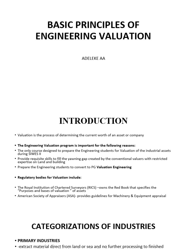 CVE400 I - Basic Principles of Engineering Valuation | PDF | Real Estate Appraisal | Depreciation
