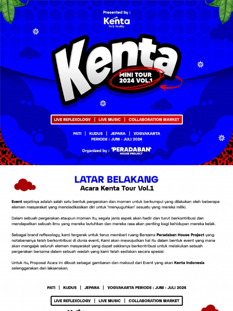 (Proposal Acara) Kenta Tour Vol1 2024 - KENTAINDONESIA | PDF