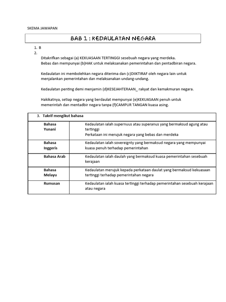 1 Modul Ting 5 KSSM Bab 1 Skema Jawapan | PDF