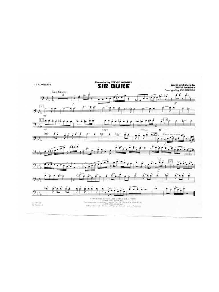 Sir Duke Trombone | PDF