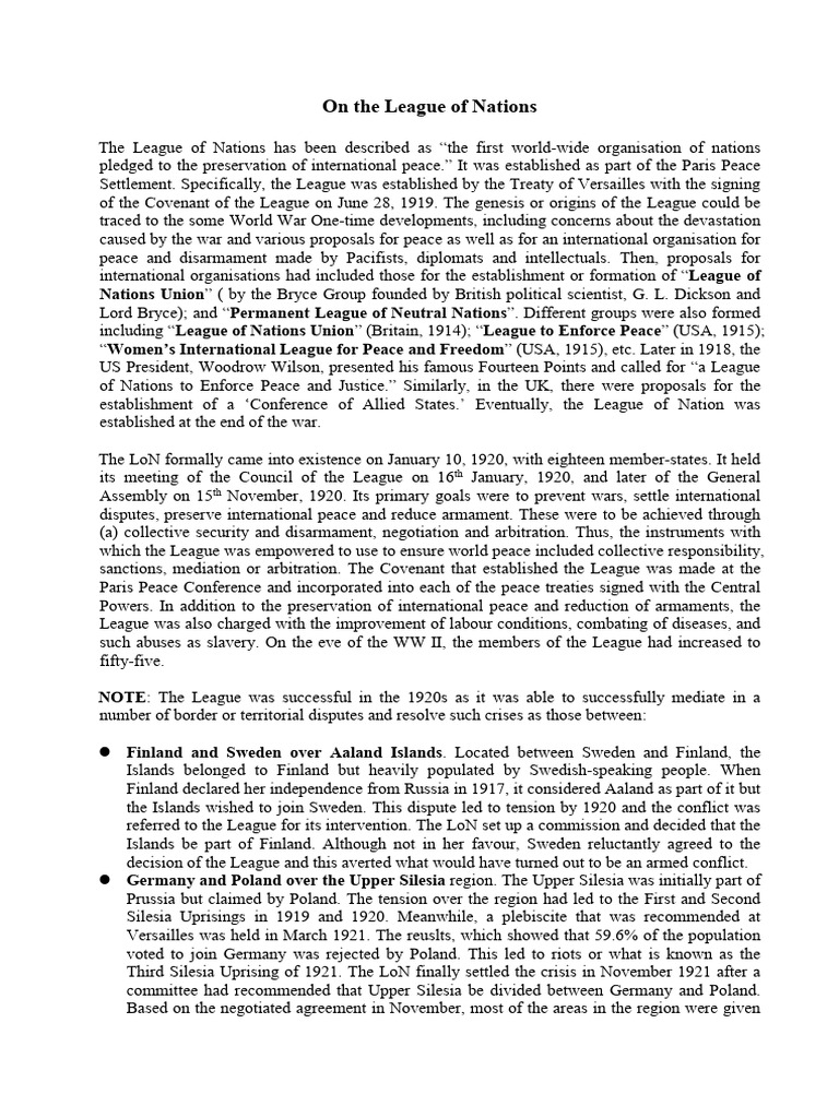 On The League of Nations - 062151 | PDF | League Of Nations | Benito ...
