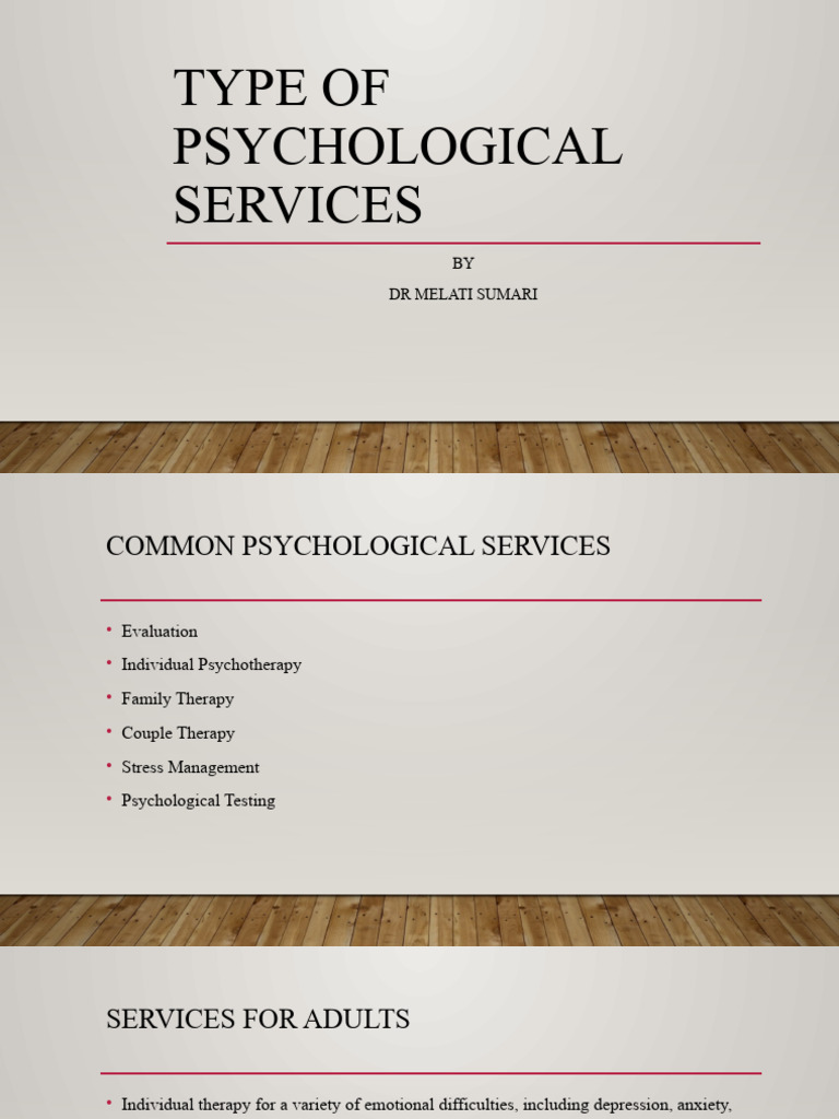 File 4 Types of Counseling Services | PDF | Self-Improvement